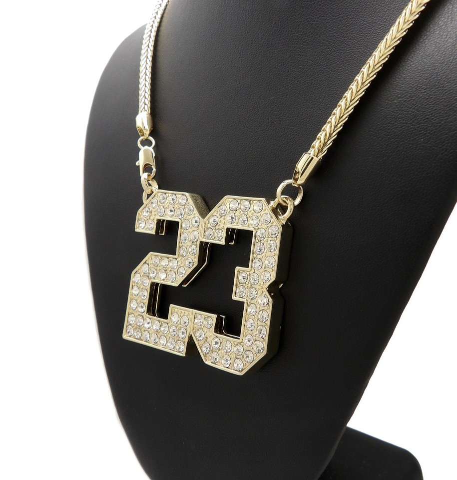 Hip Hop Iced Number 23 Pendant 4mm Franco Chain Fashion Necklace XP906 ...