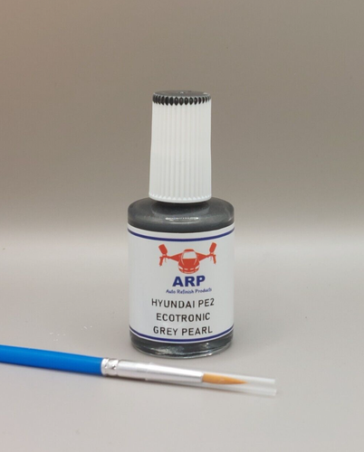 For HYUNDAI Code PE2 ECOTRONIC GREY PEARL Touchup Paint + Free Fine Tip ...