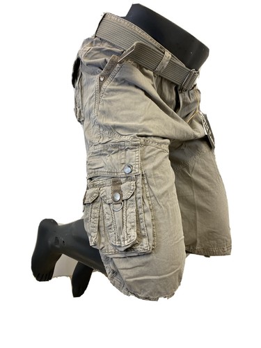 Mens STEINTEX CARGO SHORTS LIGHT GRAY WASH MMA 32 34 36 38 40 42 44 ...