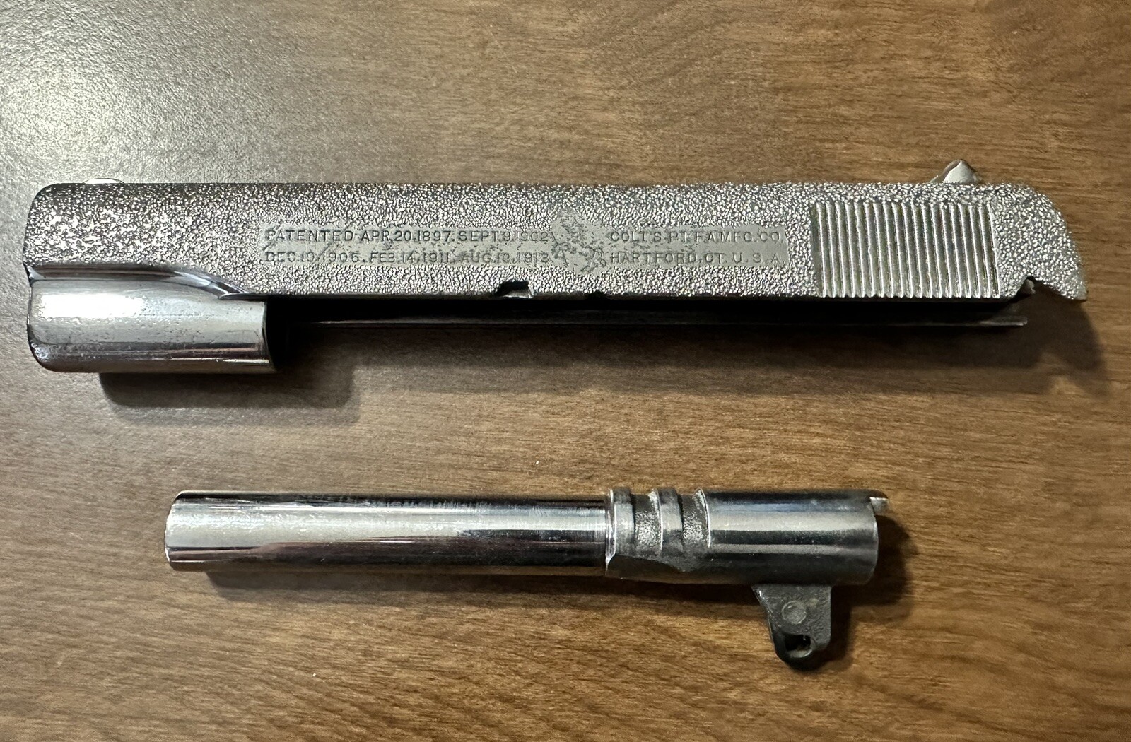 COLT 1911 Slide Early Aug 19, 1913 Polished & Stippled & Original 1911 ...