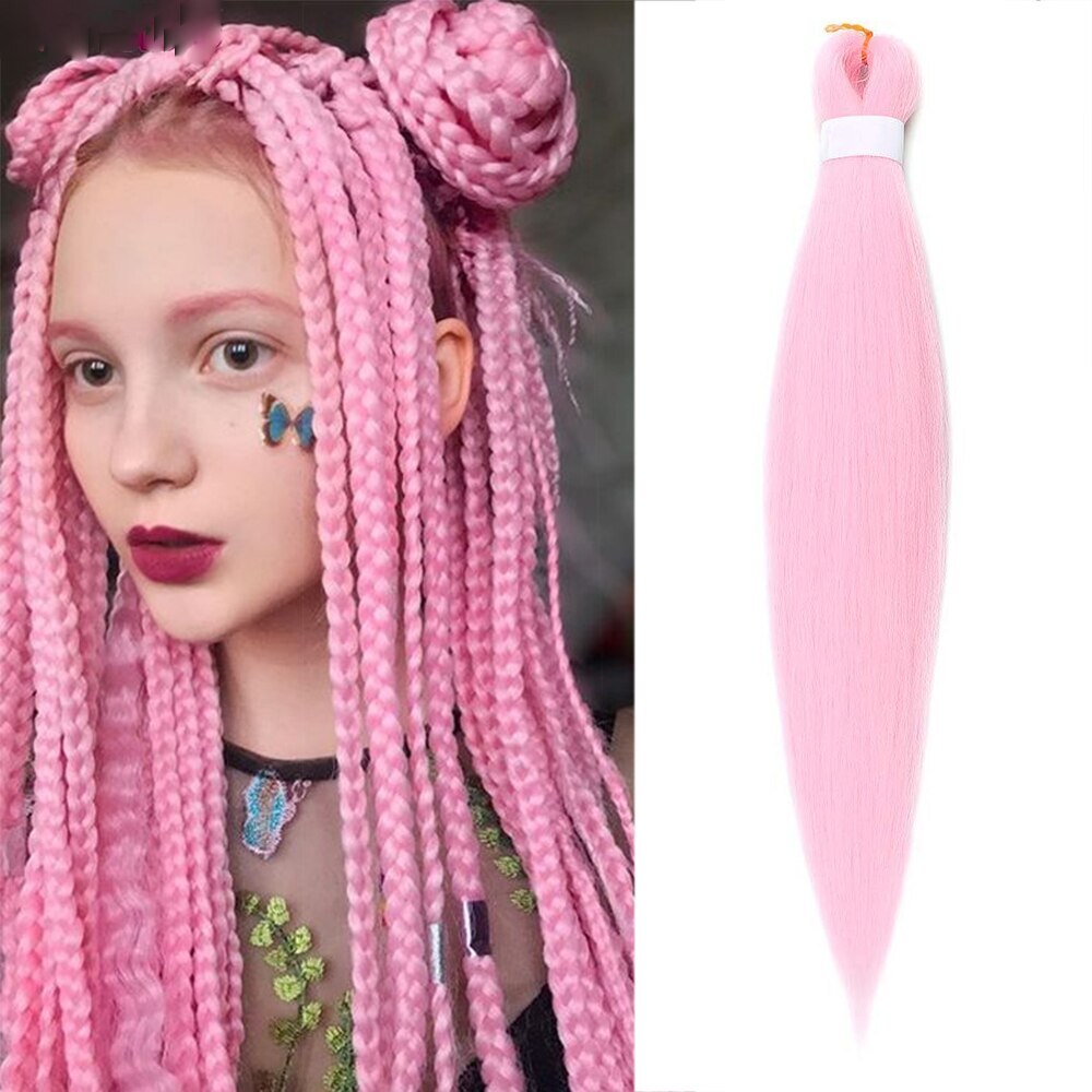 Box Braids With Pink