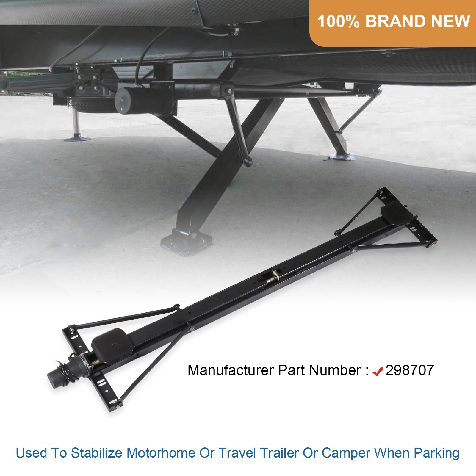 Black Universal Rear Trailer Stabilizer Jack Stand Stabilizer Jack Kit ...