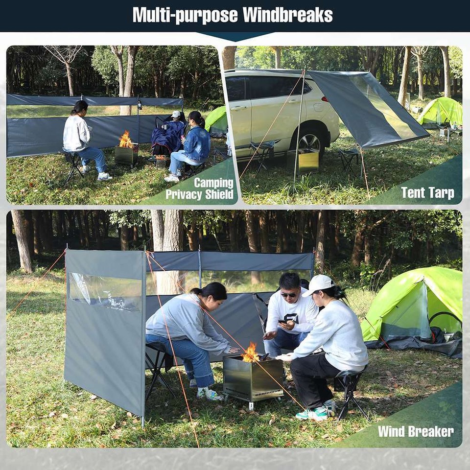 5m Windbreaker Beach Sun Shelter Garden Screen Wind Break for Camping ...