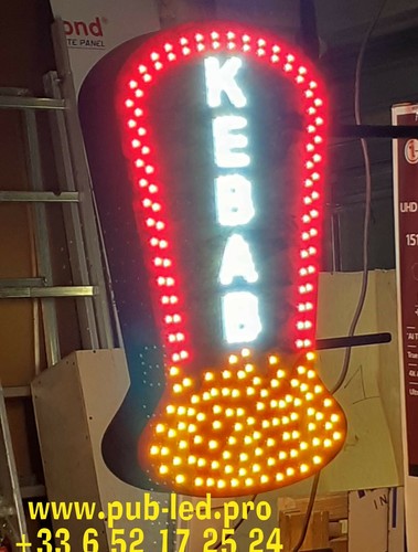 ENSEIGNE LUMINEUSE LED DOUBLE FACES “KEBAB” EXTERNE 120x65 | eBay