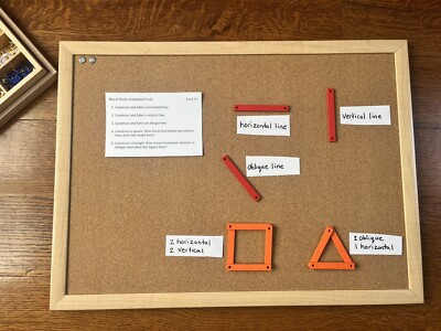 Montessori Math BOX OF STICKS Geometry COMMAND CARDS Set Educational ...
