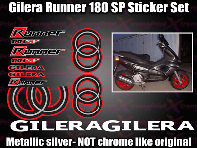 Gilera Runner 180 SP Stickers Decals, Red Black Silver White | eBay