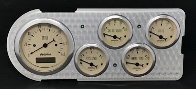 1948 1949 1950 Ford Truck 5 Gauge Dash Panel Insert Engined Turned Tan ...