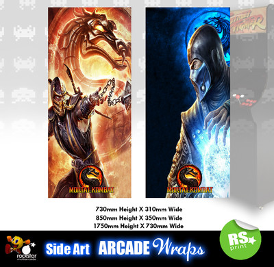 Mortal Kombat Arcade Side Artwork Panel Stickers Graphics / Laminated ...