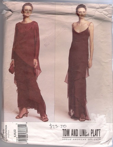 Vogue Sewing Pattern 2746, Tom, Linda Platt Assymetrical Top Dress, 8 ...