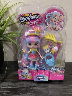 Shopkins Shoppies Rainbow Kate Collectible Doll w/2 Exclusive Shopkins ...
