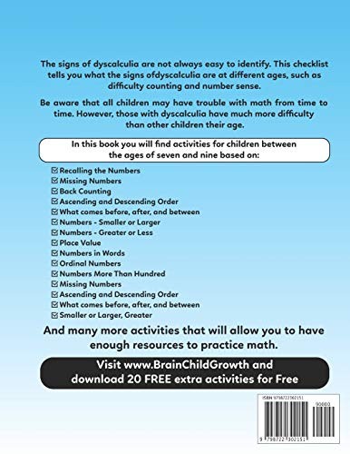 Math Workbook For Kids With Dyscalculia. A resource toolkit book with ...