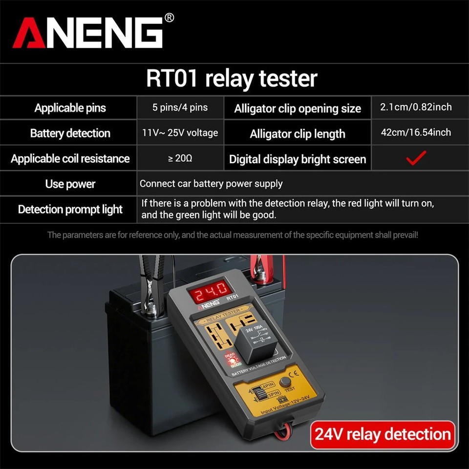 ANENG Universal Car Relay Tester Voltage Tester RT01 11-25V ar Battery ...