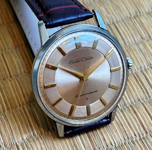 Seiko Crown Mens Watch Copper Dial Manual Wind 1963 Excellent Working ...