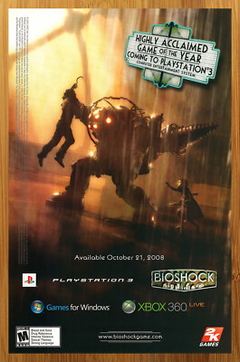 2008 Bioshock Xbox 360 PS3 PC Print Ad/Poster Authentic Official Promo ...