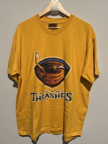 Atlanta Thrashers NHL Vintage Men's Yellow And Red Sz XL Lee Tag 24x29 ...