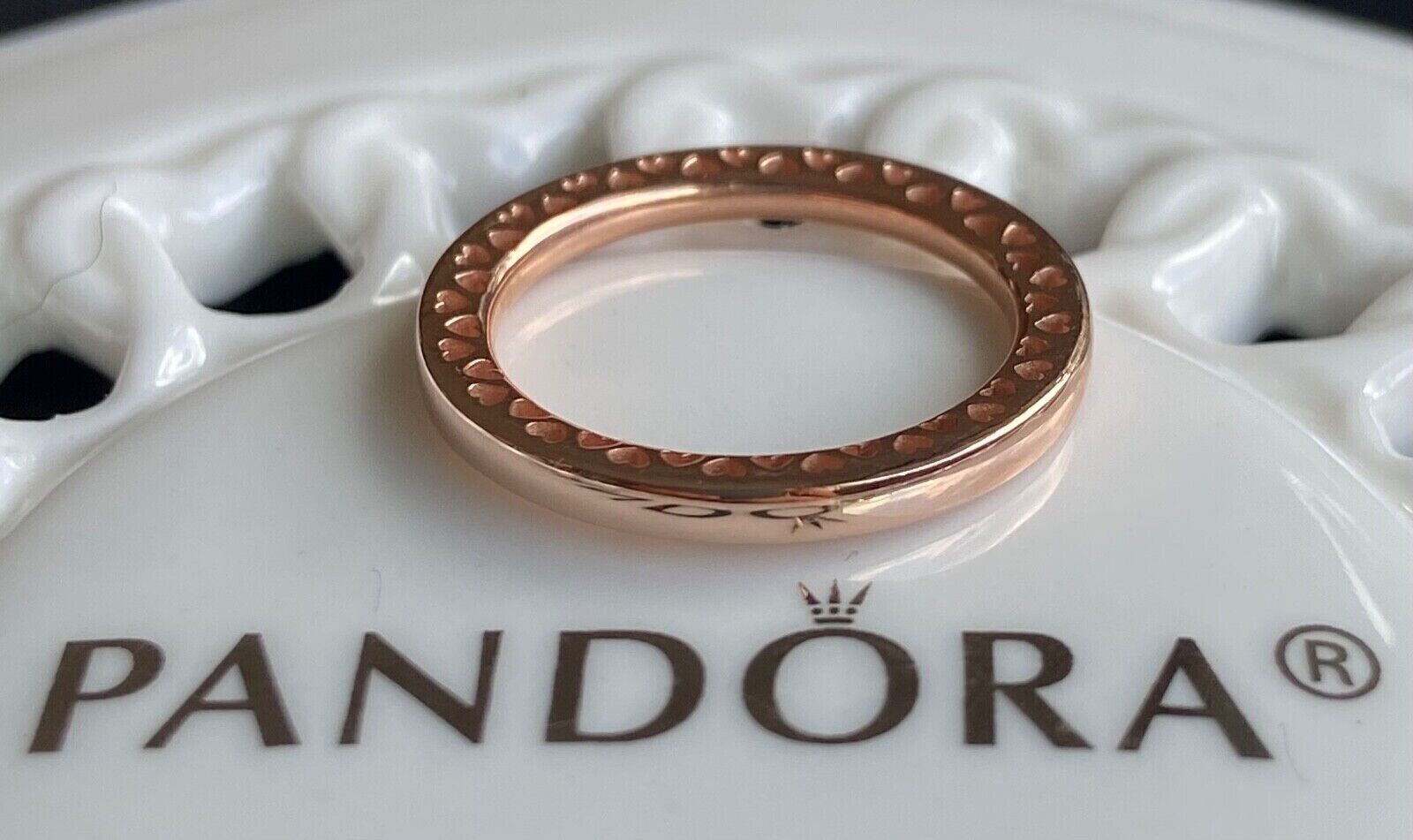 Authentic Pandora ROSE Classic Hearts of Pandora Ring #186237 | eBay