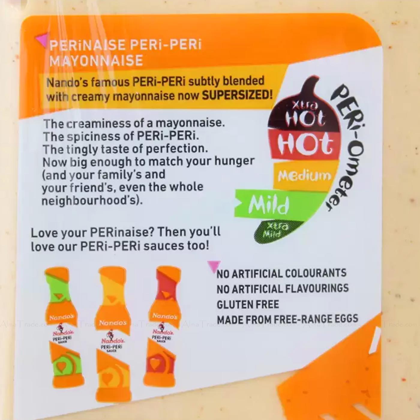Nando's Perinaise Peri-Peri Mayonnaise Mild Squeezy Mayo Sauce Pack of ...