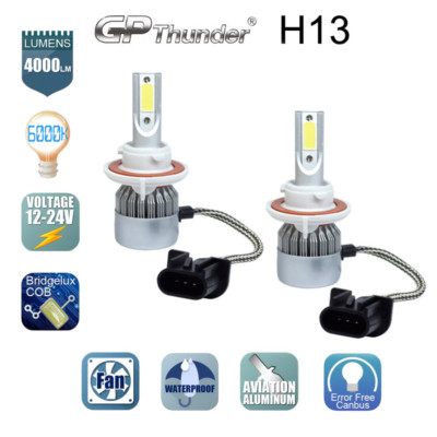 2x GP Thunder Cree LED Headlight Kit H13 9008 6000K Low High Beams 2 ...