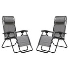Caravan Canopy Infinity Zero Gravity Steel Frame Patio Deck Chair, Grey ...