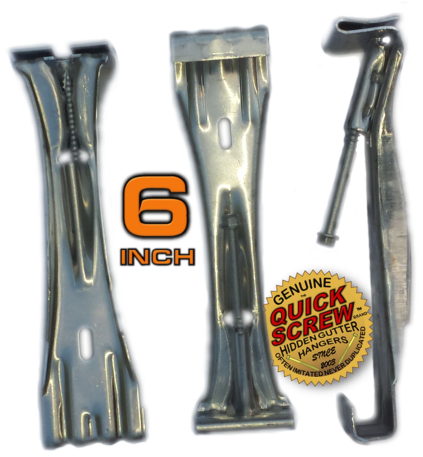 10 6" inch Gutter Hangers Quick Screw Hidden Rain Bracket Hook Clip ...