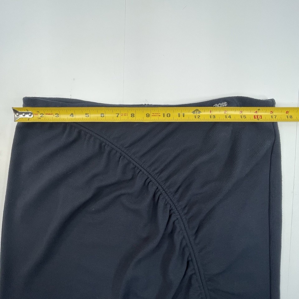 HUGO BOSS Women's Skirt Navy Blue Textured Gathered Arch Front Stretch ...