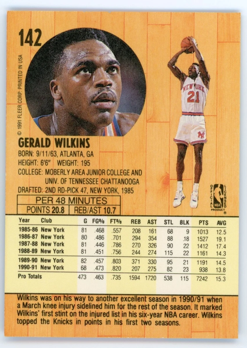 Gerald Wilkins Trading Card 142 Value