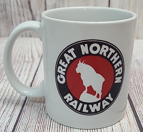 Great Northern Railway Railroad Logo Coffee Mug Ceramic White Red Black ...