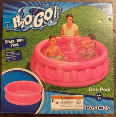 H2O GO Space Ship Inflatable Blow Up Kids Swimming Pool PINK New In Box ...