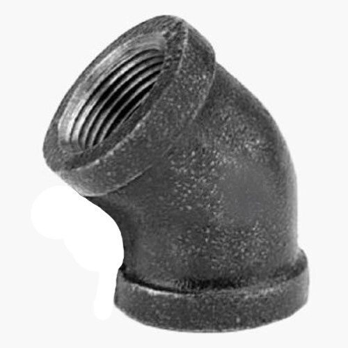 B&K 520-208 45 deg Pipe Elbow, 2 in, NPT, 150 lb, Malleable Iron, Black ...