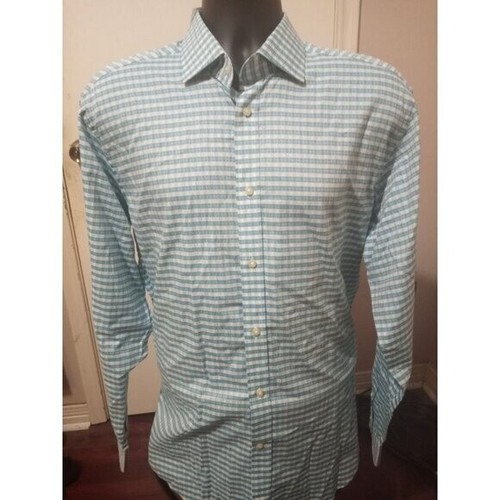 New Thomas Dean Men's Size Large L Long Sleeve Button Up Shirt Blue ...