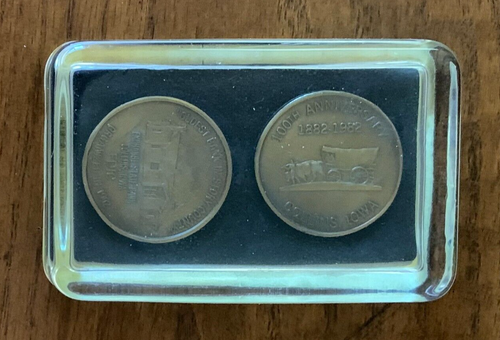 Paperweight Collins, Iowa 100 Anniversary and Exchange State Bank ...