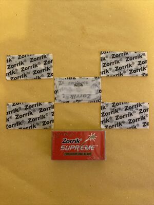5 Double Edge Razor Blades, Zorrik Supreme Chromium Steel Blade | eBay