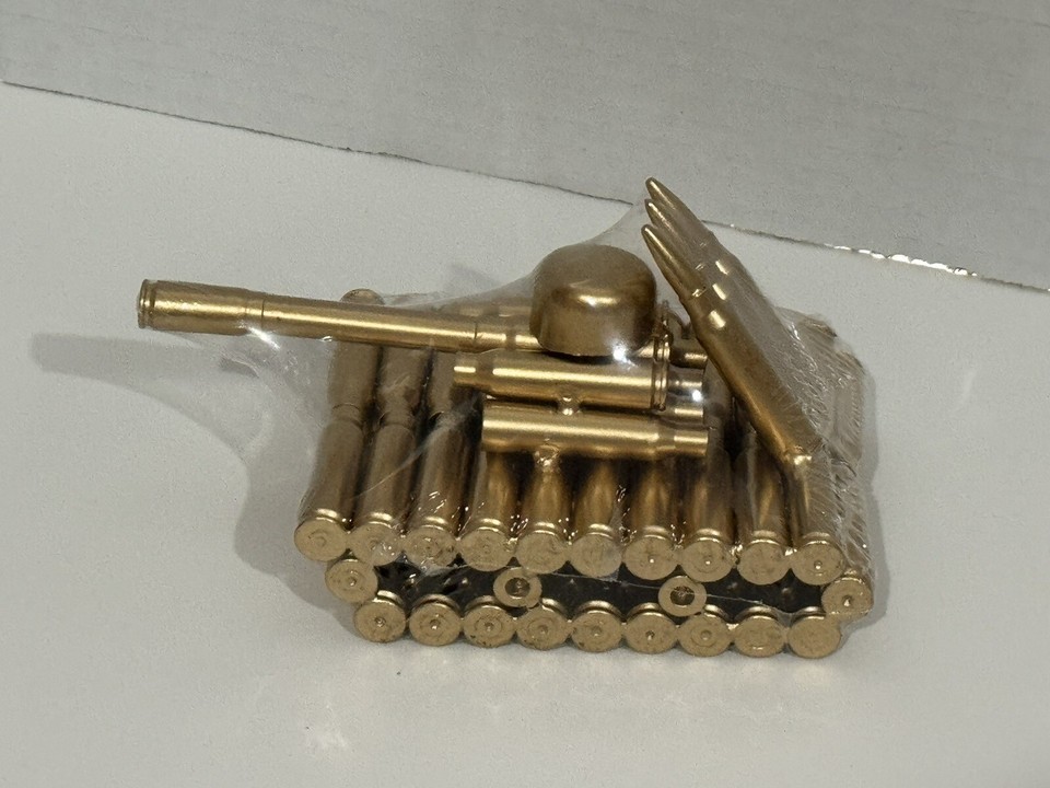 Bullet Shell Casing Shaped Army Tank Metal Sculpture | eBay
