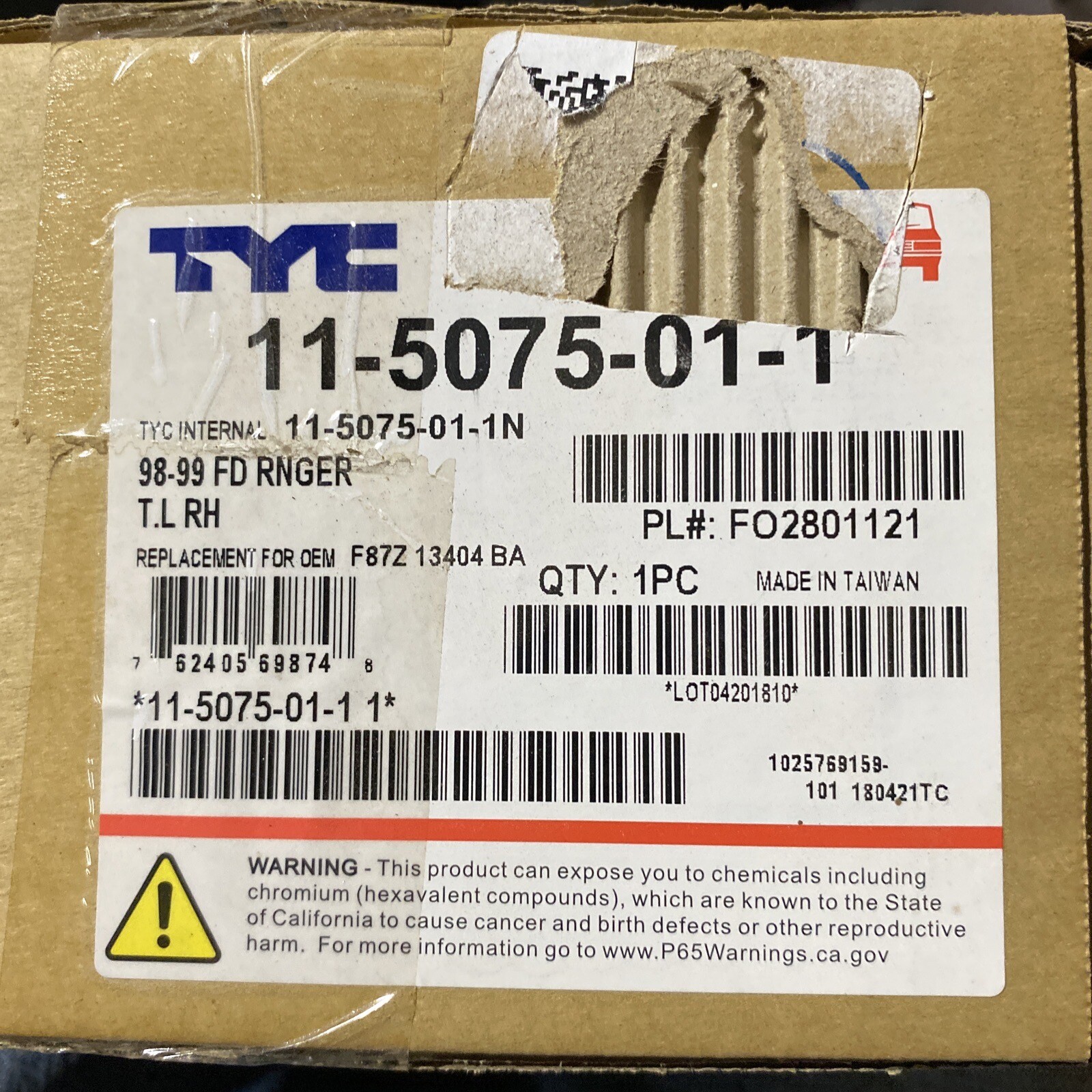 TYC 11-5075-001 Tail Light Assy-EV, Strd Cab Pickup Right fits 98-99 ...