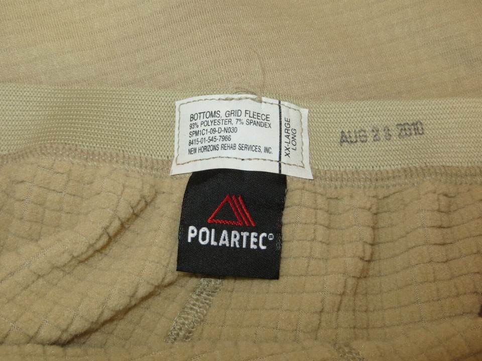 USGI Polartec Desert Tan Mid Weight L2 Gen III Cold Weather Waffle Grid ...