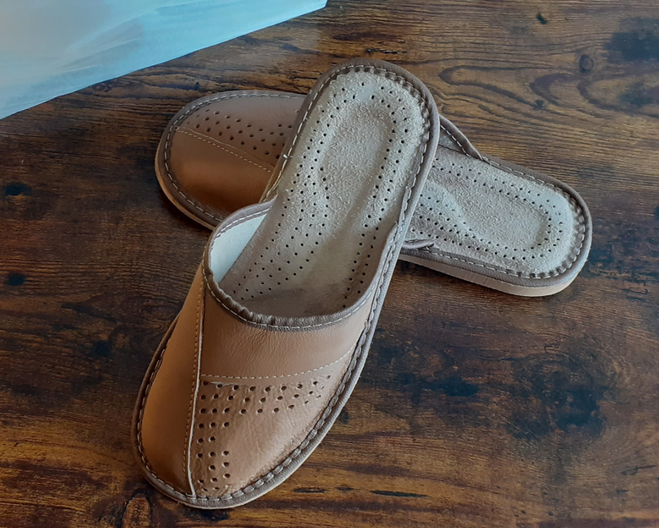 Men slippers genuine leather Mountain style FOLK Hand Made Europe Mule ...