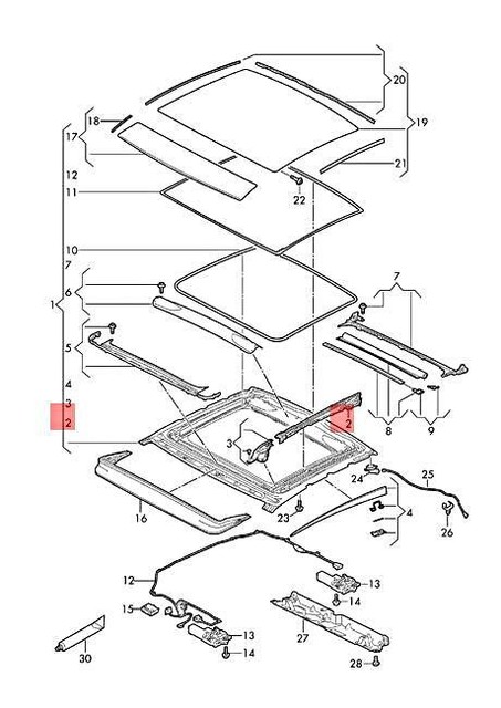 AUDI 1 SET SLIDING AND TILTING MECHANISMS 8W6898738 18-19 ORIGINAL for ...