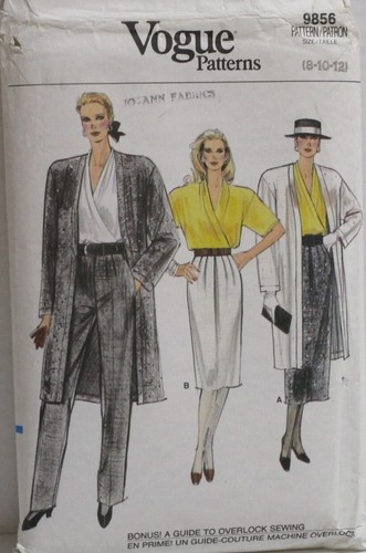 Retro Vogue Pattern 9856 Misses Jacket, blouse, skirt & pants size 8-10 ...