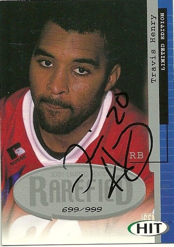 2001 Sage Hit TRAVIS HENRY Signed Card UT VOLUNTEERS autograph BILLS | eBay