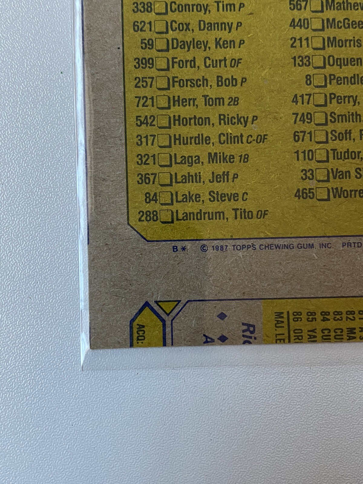 ERROR CARD 1987 Topps Keith Hernandez Mets Misprint & Different Back ...