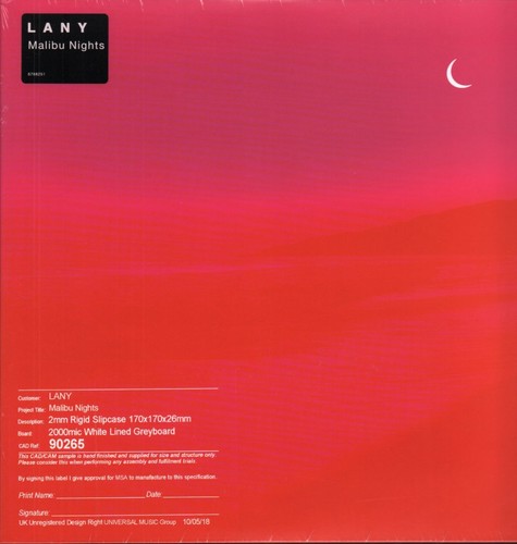 Lany Malibu Nights LP vinyl Europe Polydor 2018 LIMITED EDITION CLEAR ...