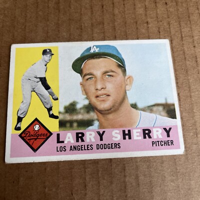 1960 Topps White Back Larry Sherry #105 LA Dodgers Vintage Baseball ...