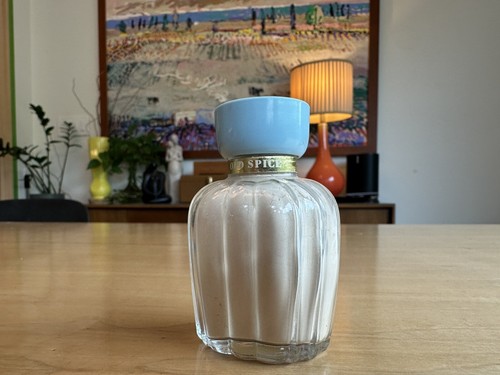 VINTAGE Old Spice Sachet Powder in Glass Bottle FULL BLUE STAR CAP Body ...