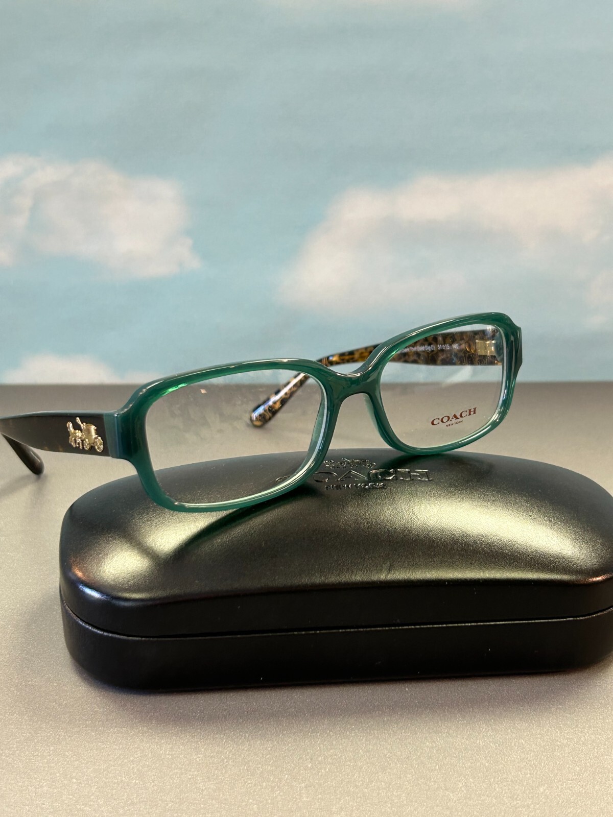 COACH HC 6105 5451 Teal Dark Tortoise Gold Sig C EYEGLASSES 51-15-140 ...