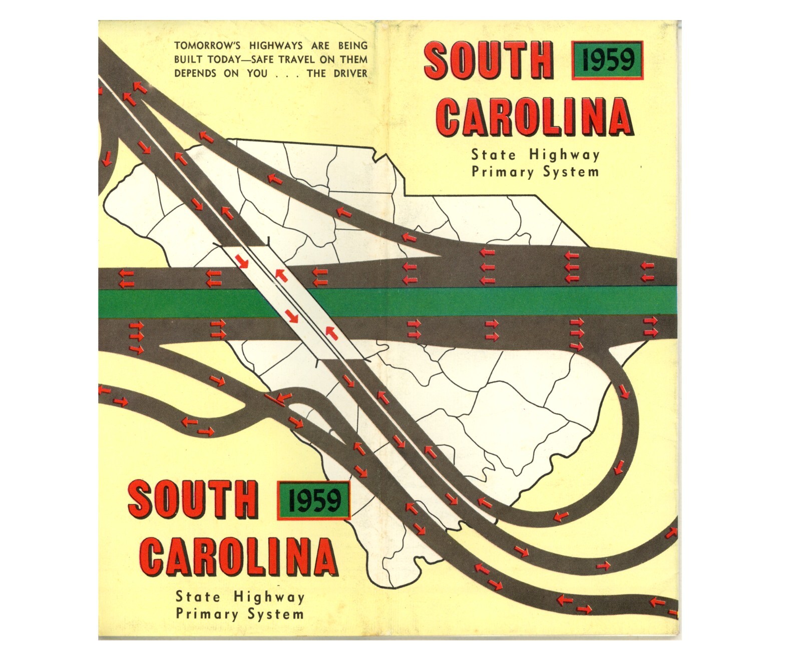 Vintage 1959 South Carolina Official Road Map – State Highway ...