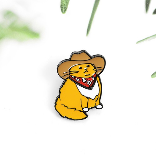 Women Brooch Geometric Dress Up Cowboy Cats Enamel Lapel Pin Yellow | eBay
