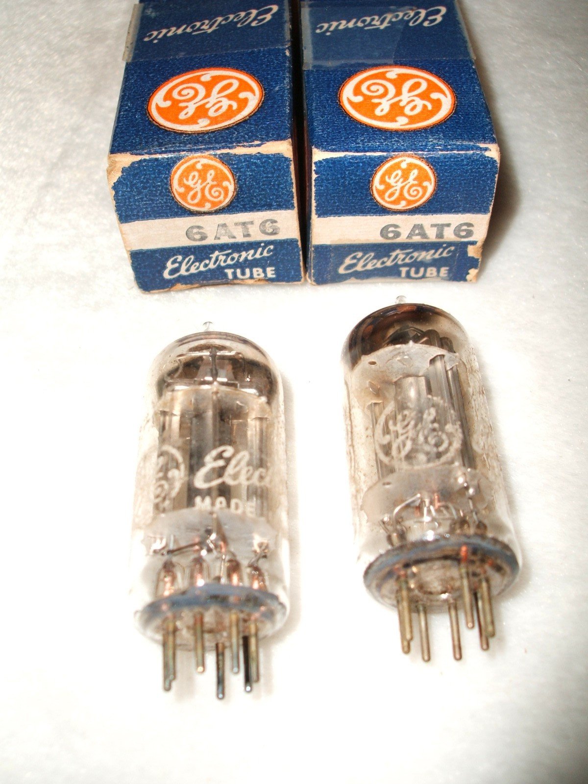 (2) NOS GE 6AT6 Premo Vintage Radio VACUUM TUBES Hickok 539C Tested
