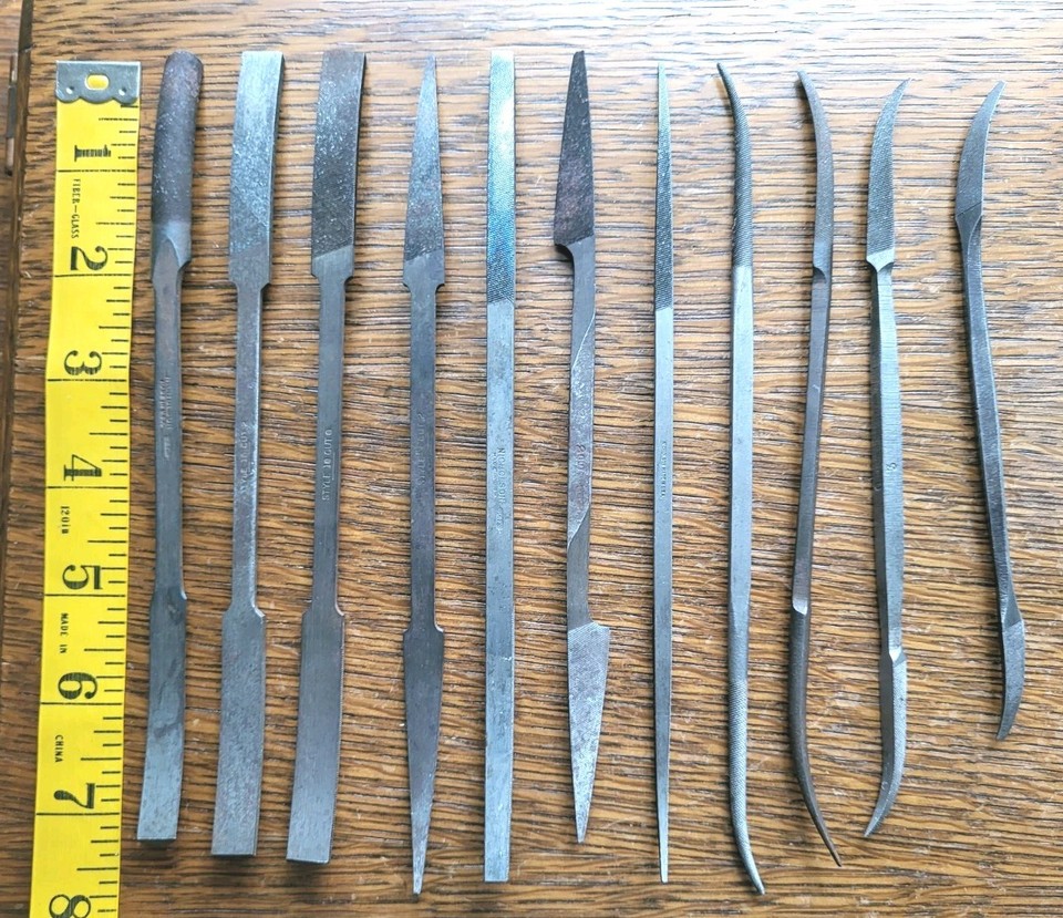 (11) Machinist Files Riffler Files- (1) Swiss Grobet Vallorbe, (9 ...