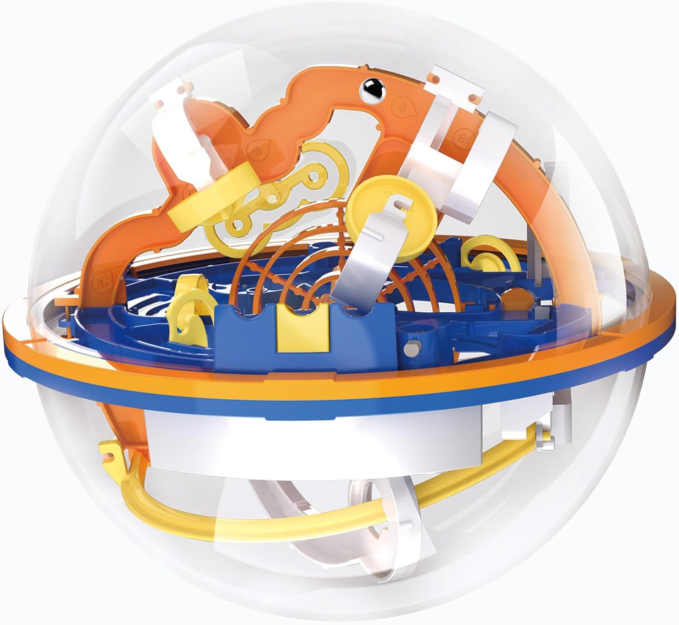 Maze Ball, 3D Interactive Maze Sphere Game (18Cm,7.1’’) with 100 ...