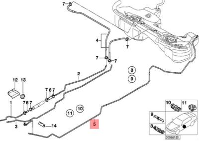 Genuine BMW E46 Compact Fuel Pipe/Mounting Scavenge Air Line OEM ...